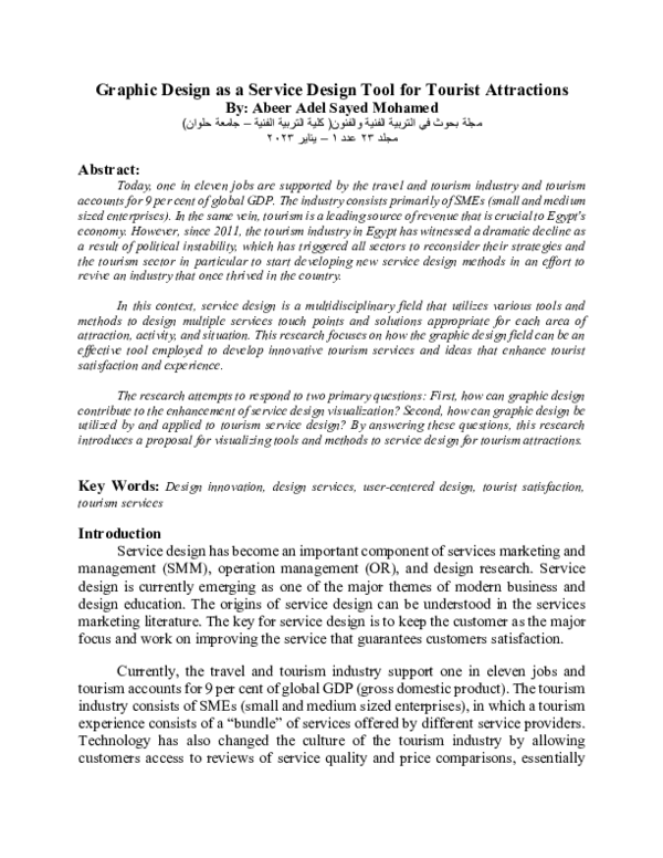 (PDF) Graphic Design as a Service Design Tool for Tourist Attractions