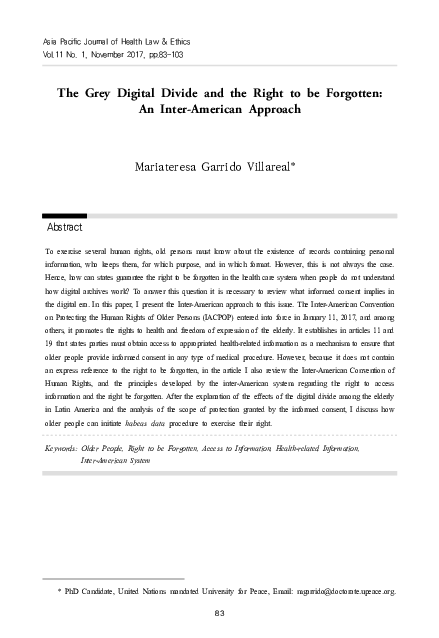 (PDF) The Grey Digital Divide and the Right to be Forgotten: An Inter ...