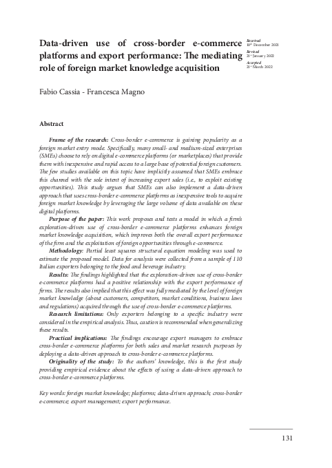 (PDF) Data-driven use of cross-border e-commerce (CBEC) platforms and ...