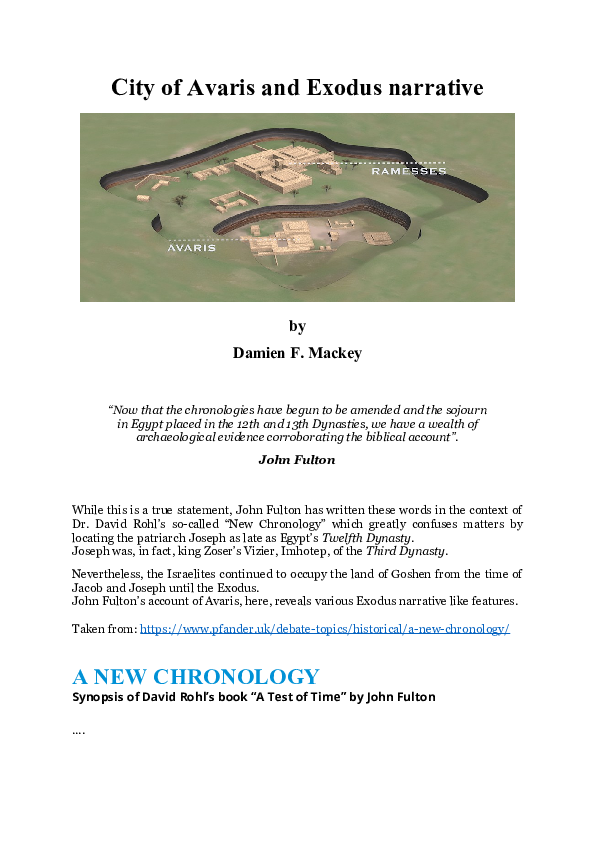 (DOC) City of Avaris and Exodus narrative