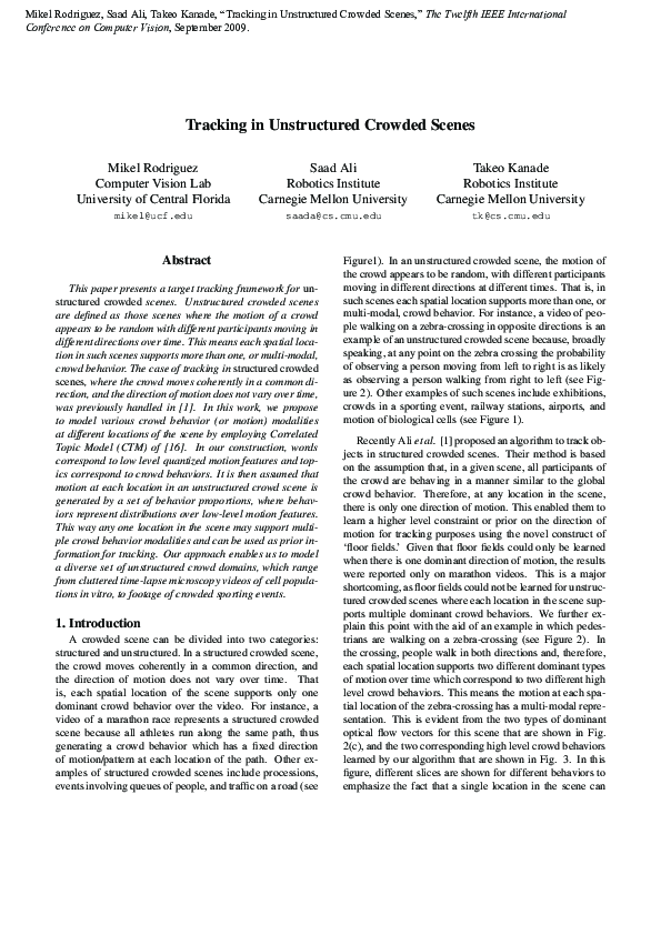 (PDF) Tracking in unstructured crowded scenes