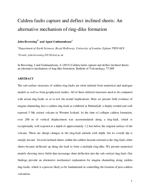 (PDF) Caldera faults capture and deflect inclined sheets: an ...