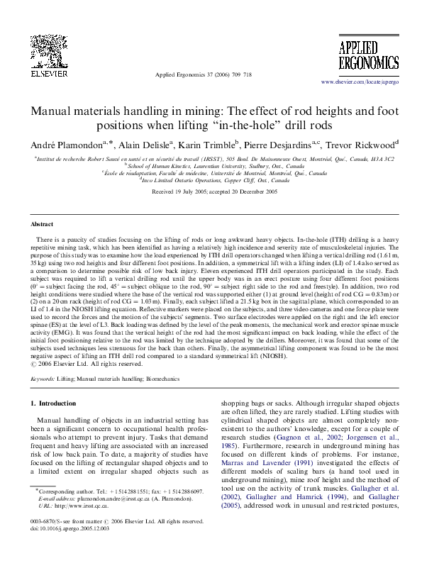 (PDF) Manual materials handling in mining: The effect of rod heights ...