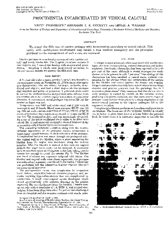(PDF) Procidentia Incarcerated by Vesical Calculi