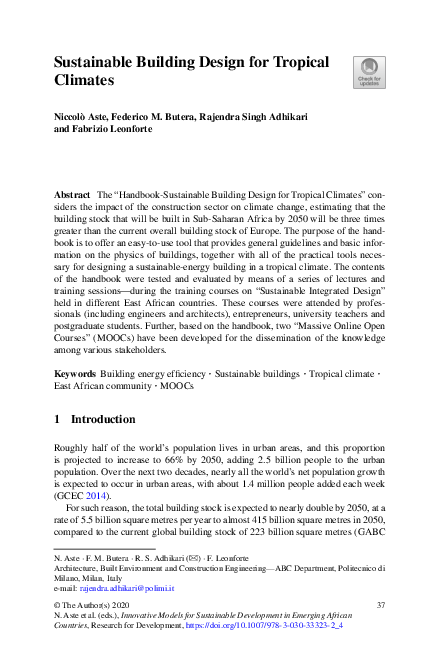 (PDF) Sustainable Building Design for Tropical Climates