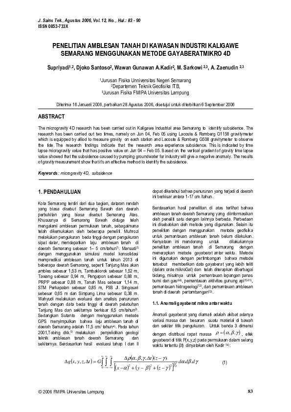 (PDF) Penelitian Amblesan Tanah DI Kawasan Industri Kaligawe Semarang ...
