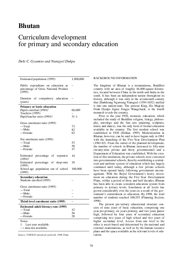 (PDF) Curriculum development for primary and secondary education