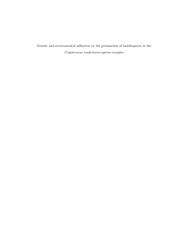 (PDF) Genetic and environmental influences on the germination of ...