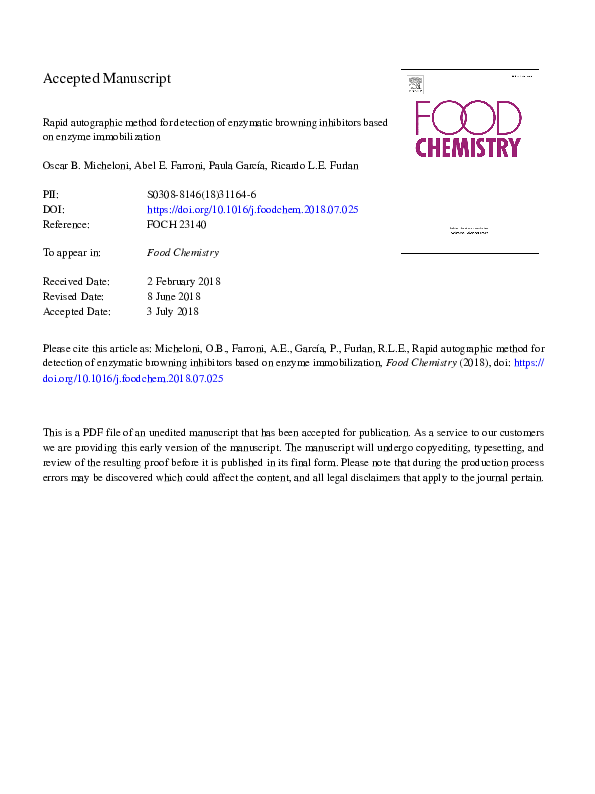 (PDF) Rapid autographic method for detection of enzymatic browning ...