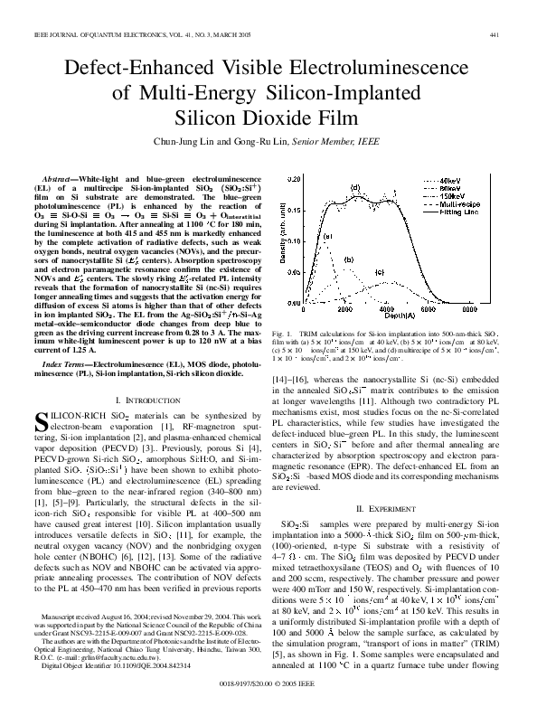 (PDF) Defect-enhanced visible electroluminescence of multi-energy ...