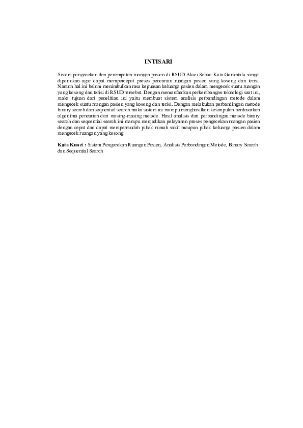 Pdf Analisis Perbandingan Metode Binary Search Dan Sequential Search Dalam Pengecekan Dan