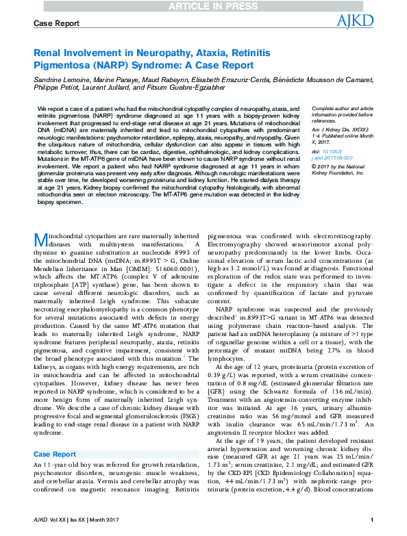 (PDF) Renal Involvement in Neuropathy, Ataxia, Retinitis Pigmentosa ...