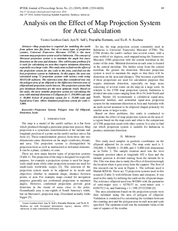 (PDF) Analysis on the Effect of Map Projection System for Area Calculation