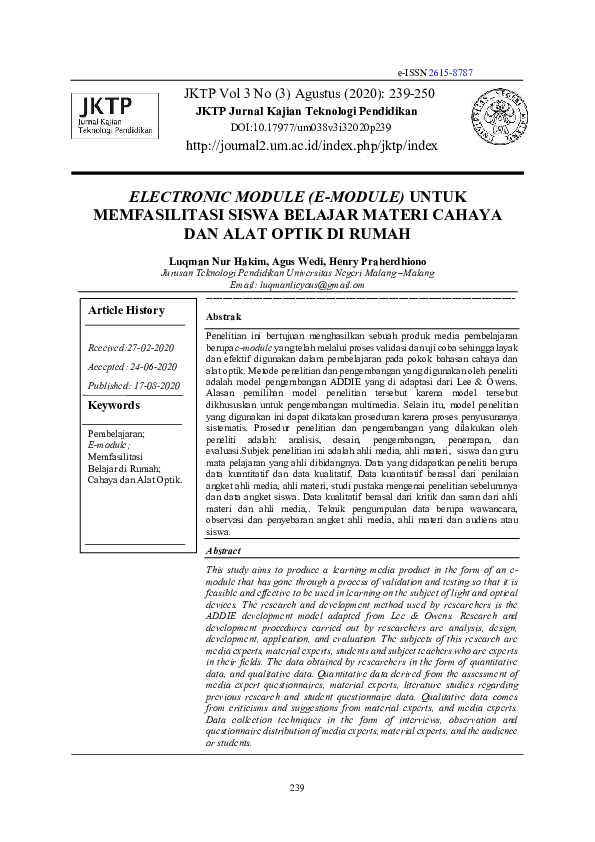 (PDF) Electronic Module (E-Module) Untuk Memfasilitasi Siswa Belajar ...