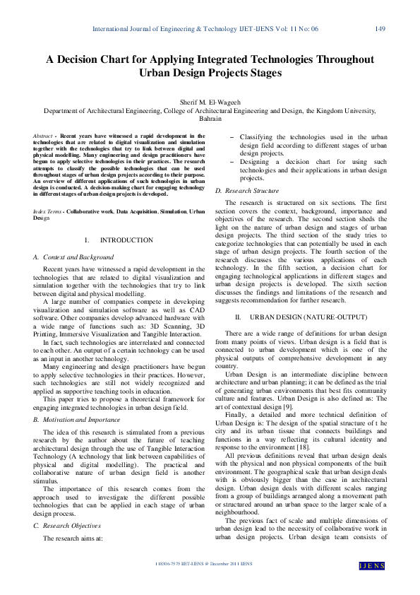 (PDF) A Decision Chart for Applying Integrated Technologies Throughout ...