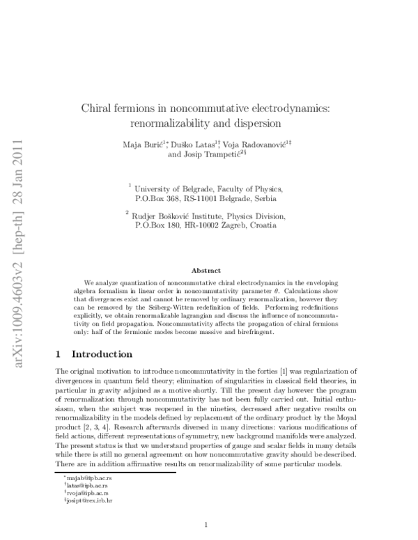 (PDF) Chiral fermions in noncommutative electrodynamics ...