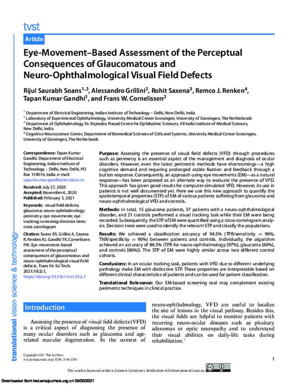 (PDF) Eye-Movement–Based Assessment of the Perceptual Consequences of ...