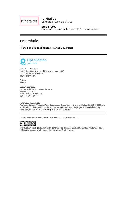 (PDF) Préambule