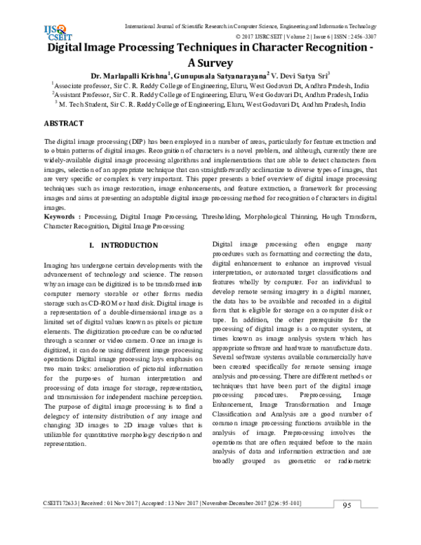 (PDF) Digital Image Processing Techniques in Character Recognition - A ...