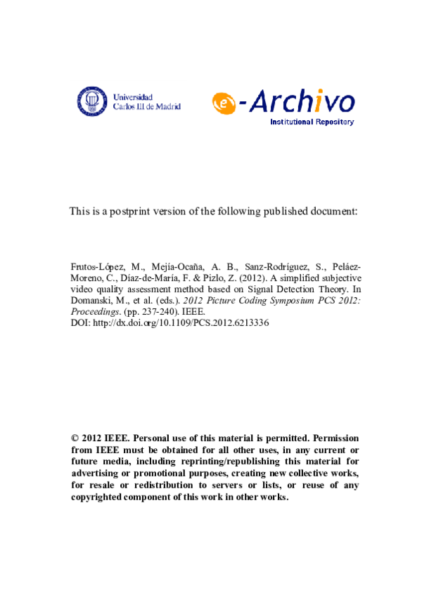 (PDF) A simplified subjective video quality assessment method based on ...