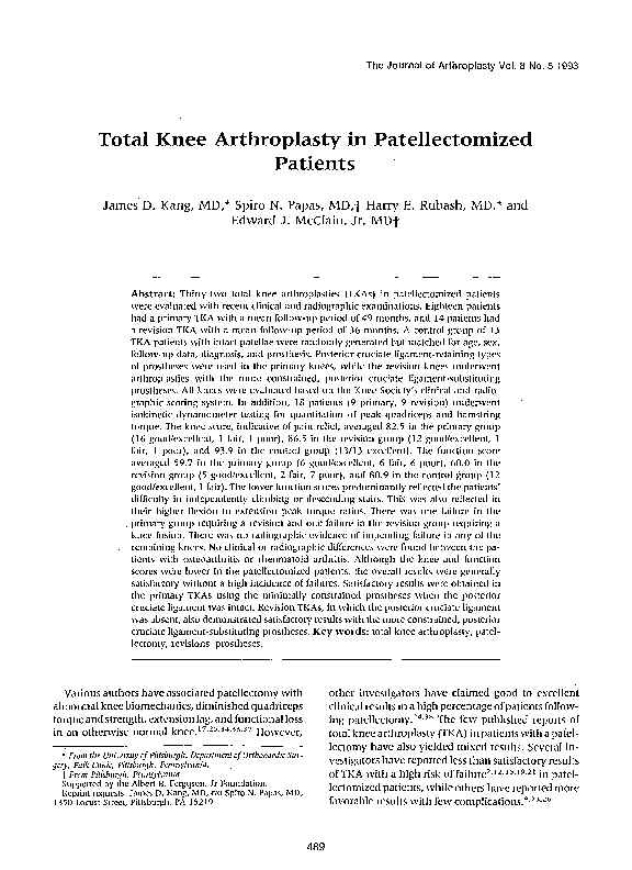 (PDF) Does Patellar Eversion in Total Knee Arthroplasty Cause Patella ...