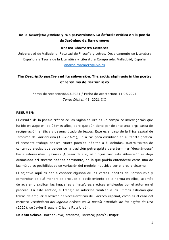 (PDF) De la Descriptio puellae y sus perversiones. La écfrasis erótica ...