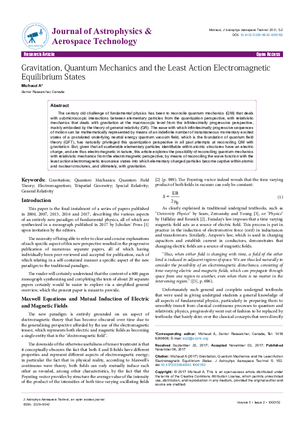 (PDF) Gravitation, Quantum Mechanics and the Least Action ...