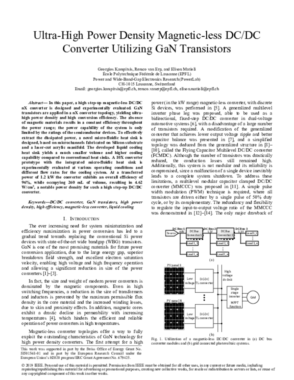 (PDF) Ultra-High Power Density Magnetic-less DC/DC Converter Utilizing GaN Transistors
