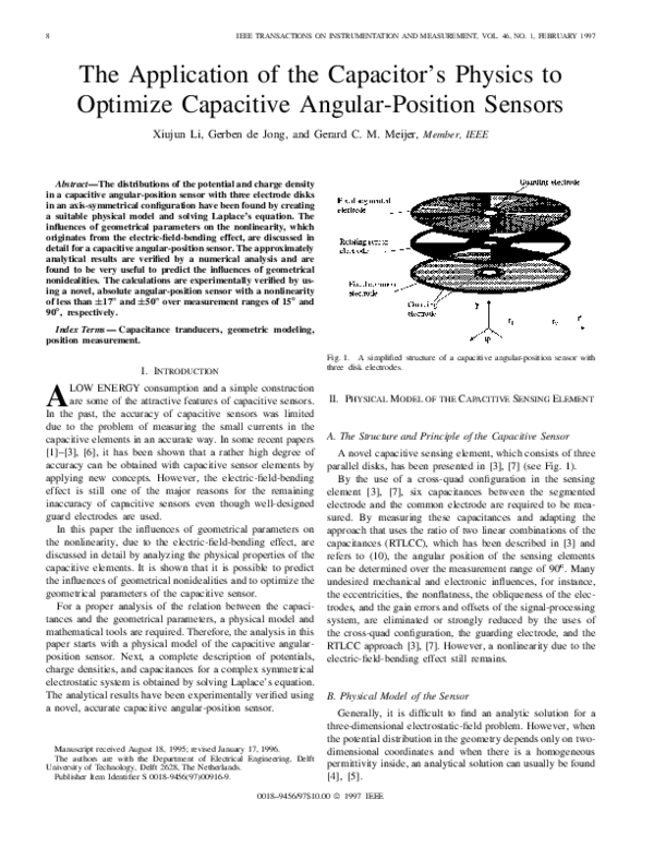 (PDF) The application of the capacitor's physics to optimize capacitive angular-position sensors