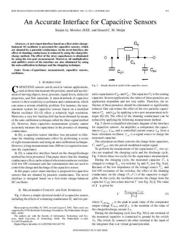 (PDF) An accurate interface for capacitive sensors