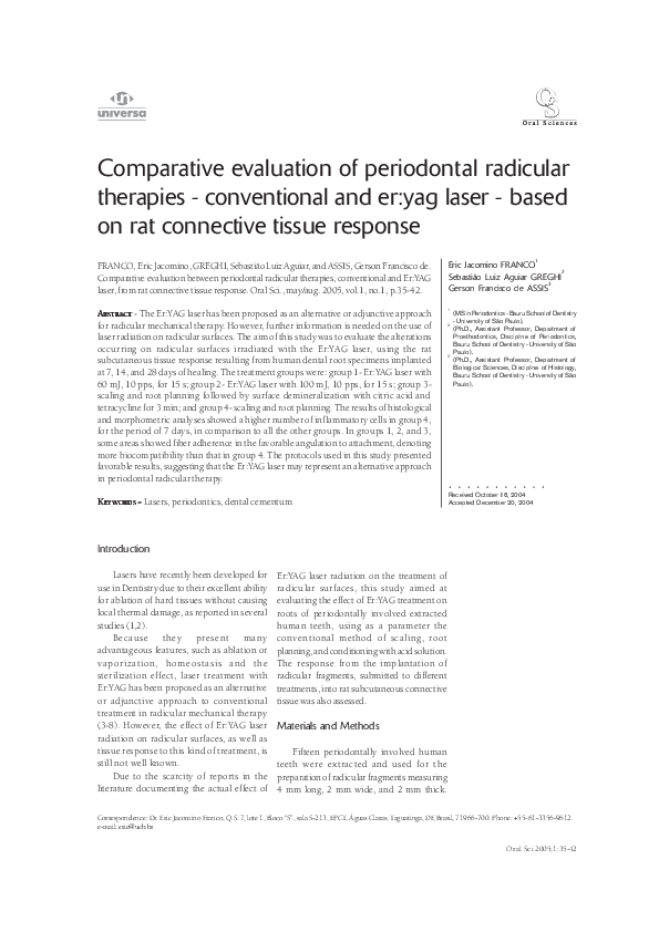 (PDF) Comparative evaluation of periodontal radicular therapies ...