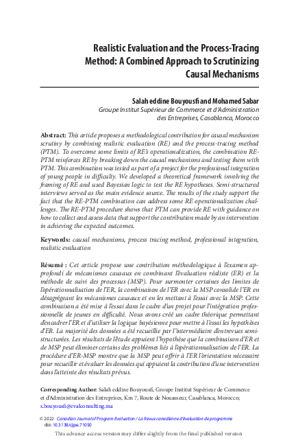 (PDF) Realistic Evaluation and the Process Tracing Method: A Combined ...