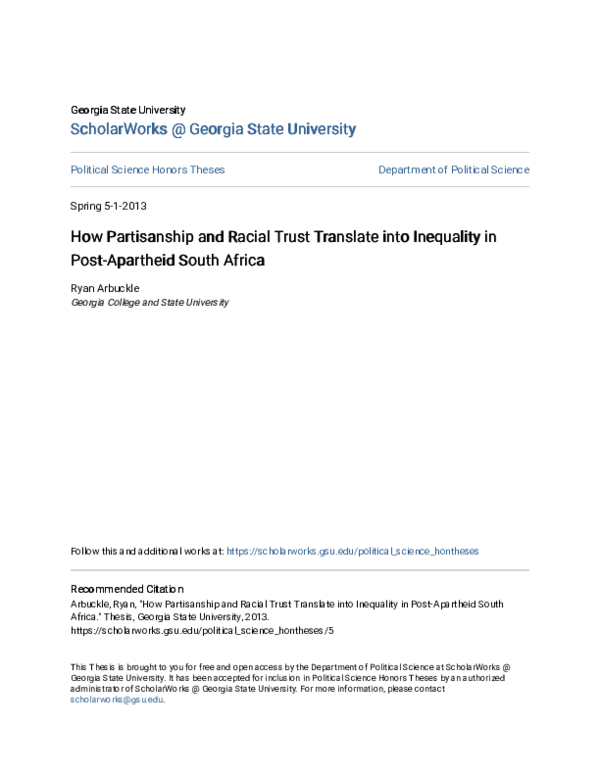 (PDF) How Partisanship and Racial Trust Translate into Inequality in ...