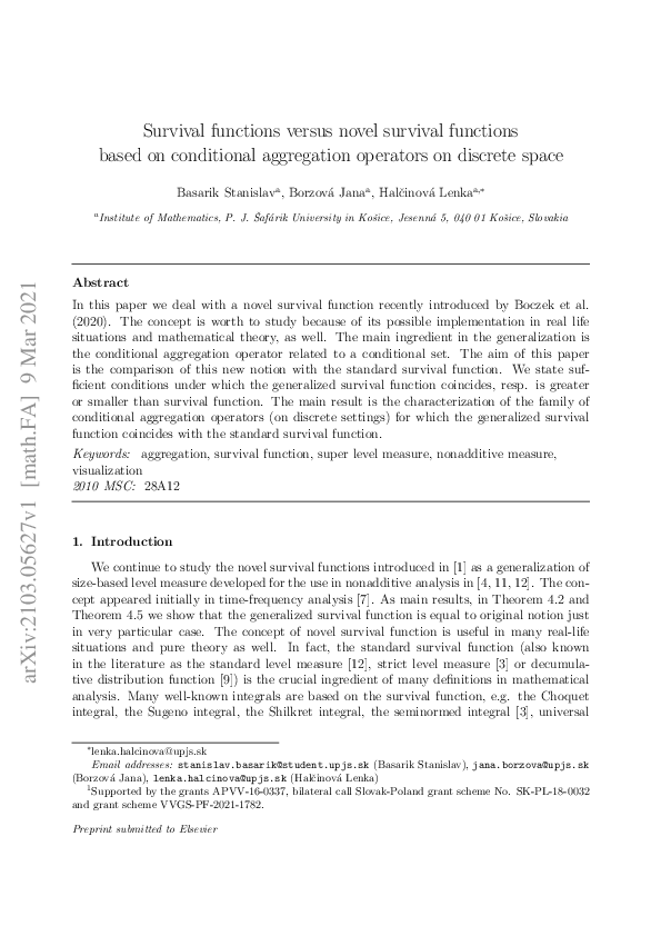 (PDF) Survival functions versus novel survival functions based on ...