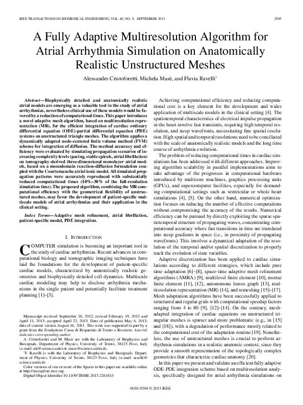 (PDF) A Fully Adaptive Multiresolution Algorithm for Atrial Arrhythmia Simulation on ...