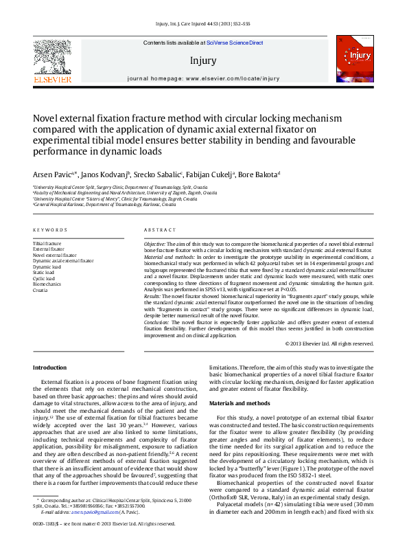 (PDF) Novel external fixation fracture method with circular locking ...