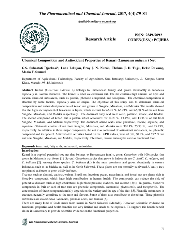 (PDF) CODEN(USA): PCJHBA Chemical Composition and Antioxidant ...