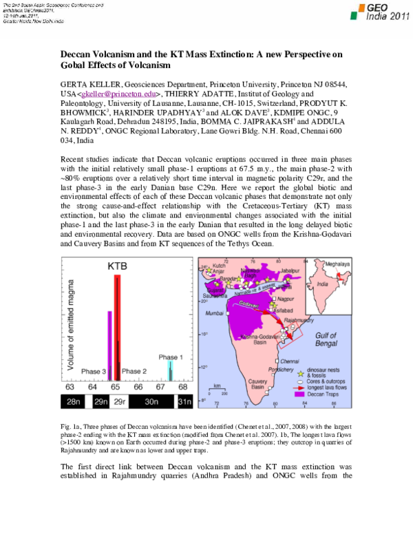 (PDF) Deccan Volcanism and the KT Mass Extinction: A new Perspective on ...