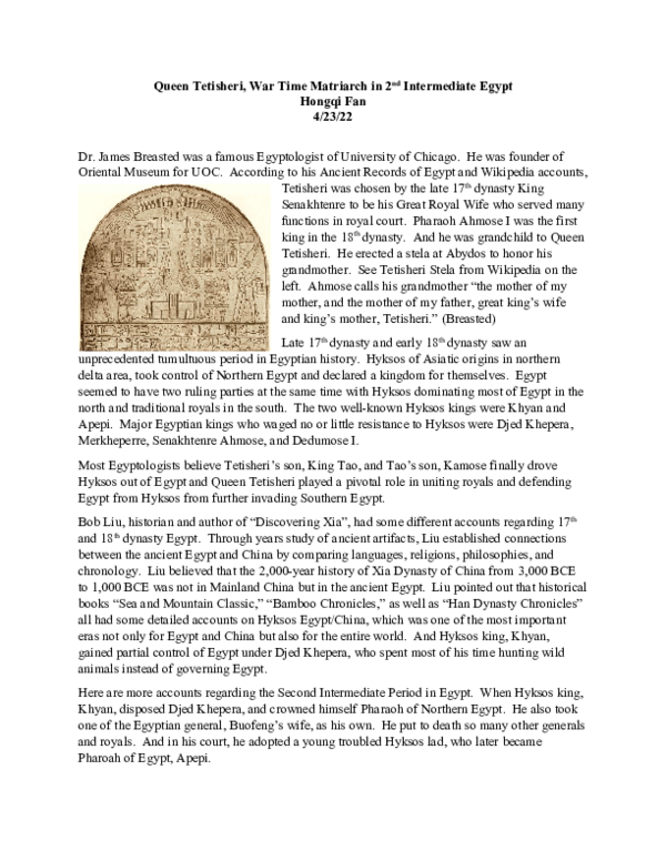 (DOC) Queen Tetisheri