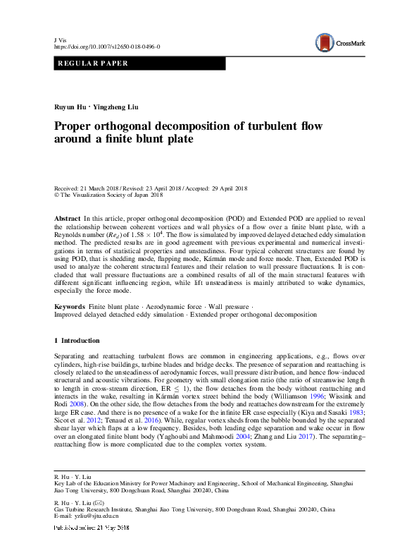 (PDF) Proper Orthogonal Decomposition of Turbulent Flows for Aeroacoustic and Hydroacoustic ...
