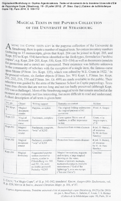 (PDF) Magical texts in the Papyrus Collection of the Université de ...