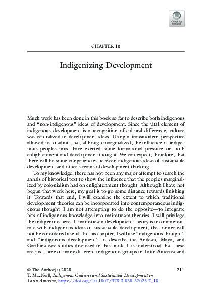 (PDF) Indigenizing Development | Tim MacNeill - Academia.edu