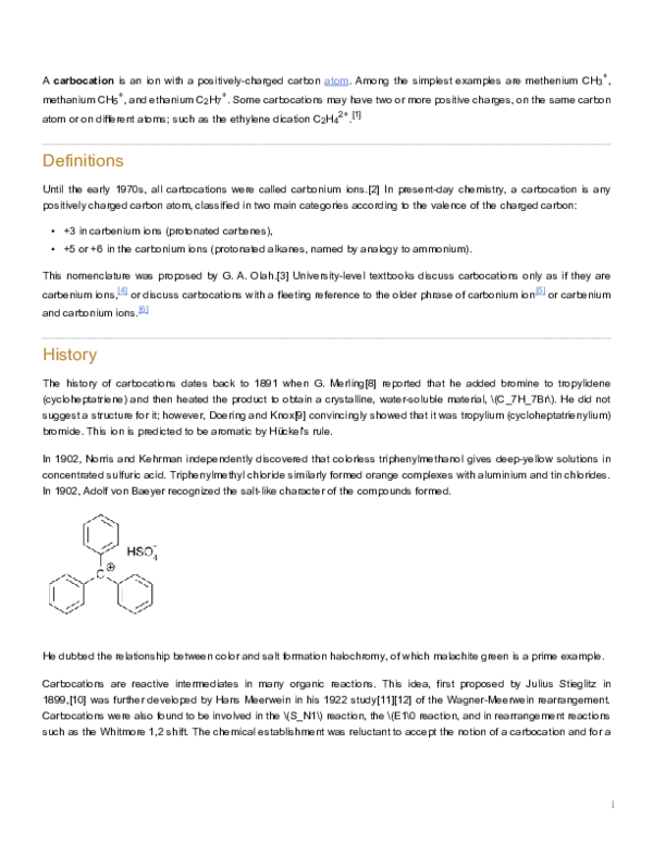(PDF) Carbocations