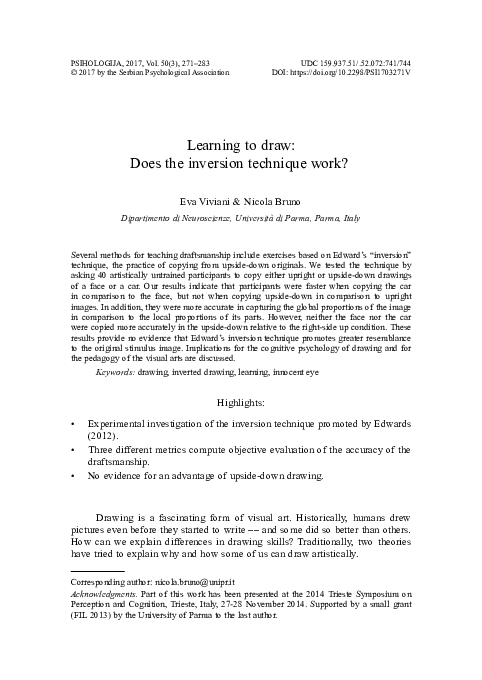 (PDF) Learning to draw: Does the inversion technique work? | Nicola ...