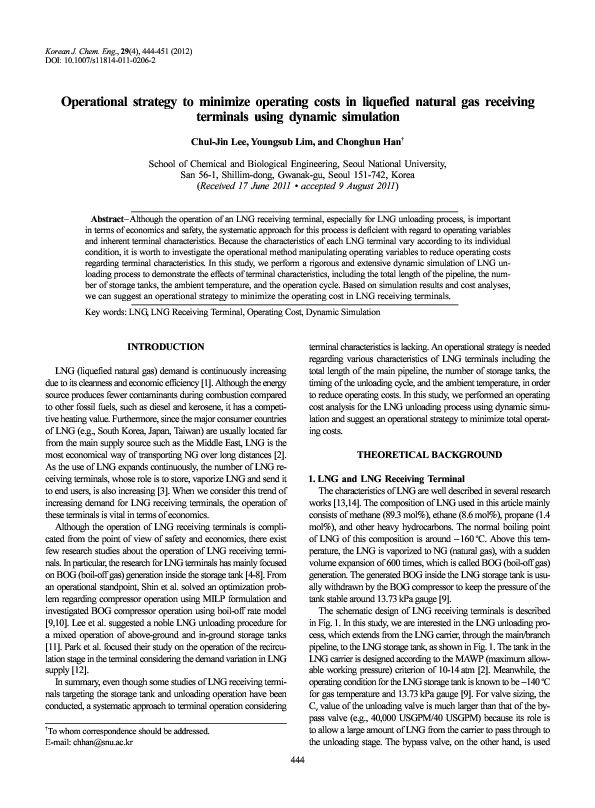 (PDF) Operational strategy to minimize operating costs in liquefied ...