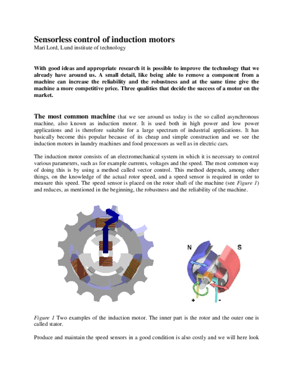 (PDF) Sensorless control of induction motors