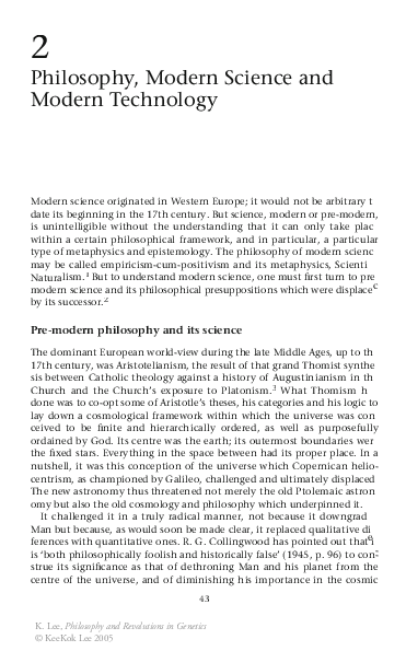 (PDF) Philosophy, Modern Science and Modern Technology