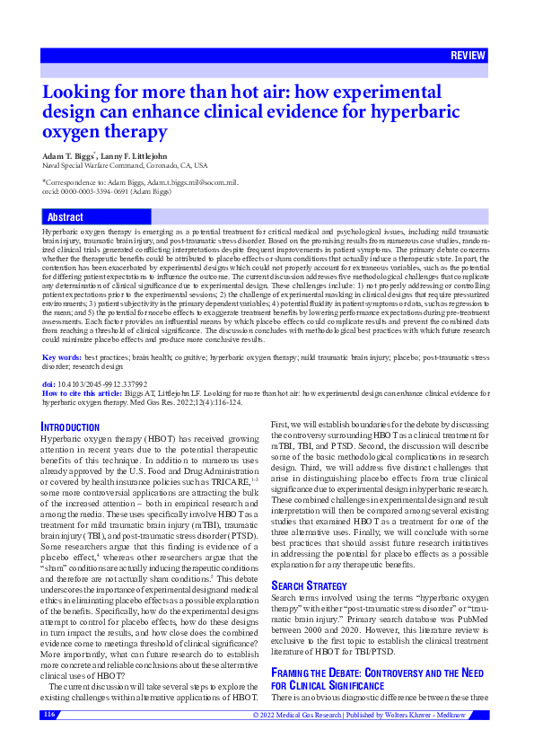 (PDF) Looking for more than hot air: how experimental design can ...