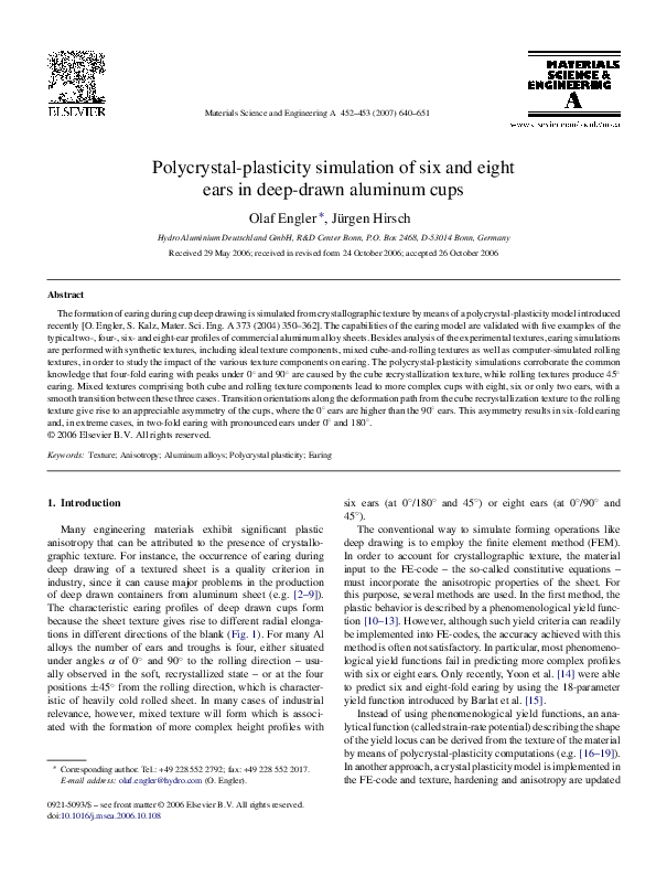 (PDF) Polycrystal-plasticity simulation of six and eight ears in deep ...