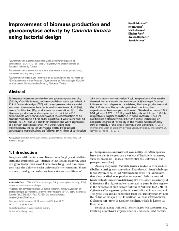 (PDF) Improvement of biomass production and glucoamylase activity by ...